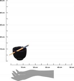Keramická mísa s hůlkami KINVARA černá