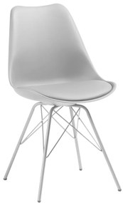 OnaDnes -20% Světle šedá koženková jídelní židle Kave Home Ralf s kovovou podnoží