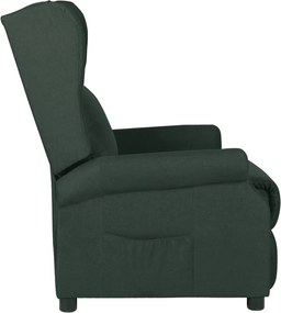 Polohovací křeslo tmavě zelené textil 340955