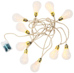 Butlers BULB LIGHTS Světelný řetěz s USB žárovky 10 světel - přírodní