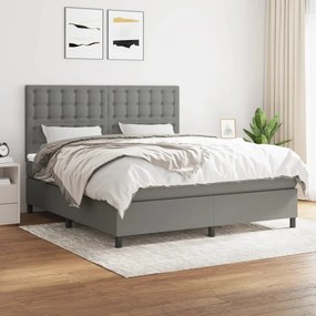Box spring postel s matrací tmavě šedá 180x200 cm textil 3142114