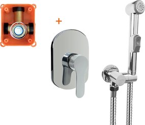 Mereo Mereo, Podomítková baterie s bidetovou sprchou, Zuna, Mbox, oválný kryt, chrom, CB60105ZBS