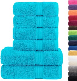 6dílná sada ručníků Premium SOLUND tyrkysová 600 g/m² 137566