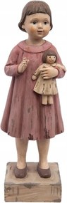 Dekorace Figurka Brocante Girl Pink 1 Clayre & Eef