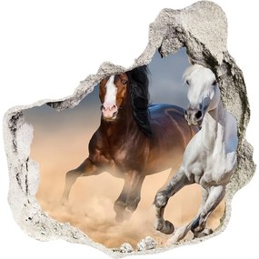 Wallmuralia Díra 3D fototapeta nálepka Koně na poušti 75x75 cm