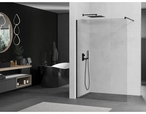 Mexen Kioto sprchová zástěna WALK-IN 8mm, 50x200 cm, sklo čiré/černý profil, 800-050-101-70-00
