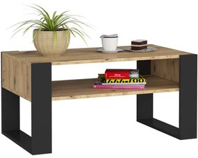 Konferenční stolek DOMI, dub artisan/černá