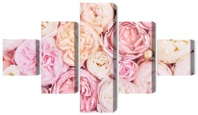 Vícedílný obraz Kvetoucí Květiny V Pastelových Barvách Nedostatek Nedostatek Plátno Canvas 150x90