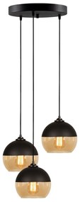 Závěsný lustr s 3 žárovkami Camini II černý