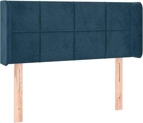Čelo postele s LED tmavě modré 103 x 16 x 78/88 cm samet 3123282