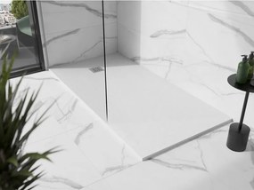 Mexen Stone+, obdélníková vanička z minerálního kompozitu 160 x 90 cm, bílá, 44109016