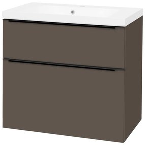 Mereo Mereo, Mailo, koupelnová skříňka s umyvadlem z litého mramoru 81 cm, bílá, dub, antracit, CN561MB