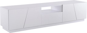 GL Store TV stolek 170 cm s lesklými dvířky, bílý