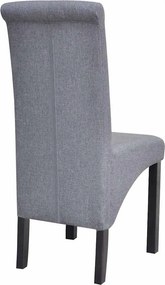 Jídelní židle 6 ks světle šedé textil 272246