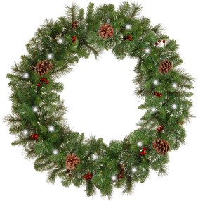 Tutumi - Vánoční věnec kulatý LED 60cm 311427, CHR-06524
