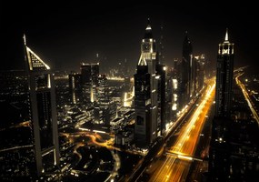 Postershop Fototapeta vliesová: Noční Dubaj (1) - 184x254 cm