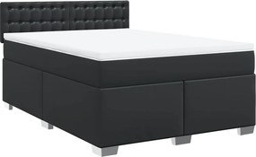 Box spring postel s matrací černá 140x200 cm umělá kůže 3286124