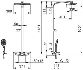 Hansa Sprchový komplet s termostatickou baterií HANSAEMOTION WELLFIT, 6V 5865017282