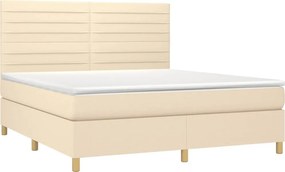 Box spring postel s matrací krémová 160x200 cm textil 3142430