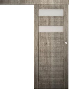 posuvné interiérové dveře na stěnu vasco doors SANTIAGO model 5 Průchozí rozměr: 70 x 197 cm, Orientace dveří: Levé dveře, Dekor: Ořech columbia