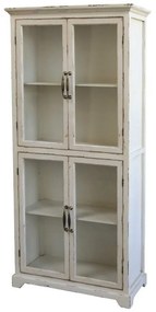 Krémová antik dřevěná skříň s policemi Charlie - 73*33*156cm
