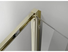 Mexen Exo, skládací sprchové dveře 75 cm, čiré sklo, zlatá, 816-075-000-50-00