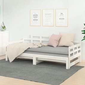 Výsuvná postel bílá masivní borovice 2x (90 x 190) cm - Default Title
