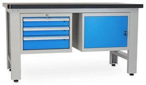 Dílenský stůl Solid MDF-31, 150 cm, 2 závěsné boxy, černá