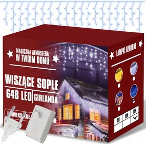 Led Světýlka Záclona Rampouchy Usb Vánoční Ozdobné 15M 230V