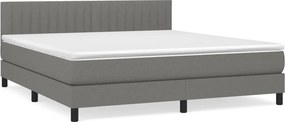 Box spring postel s matrací tmavě šedá 160x200 cm textil 3140226