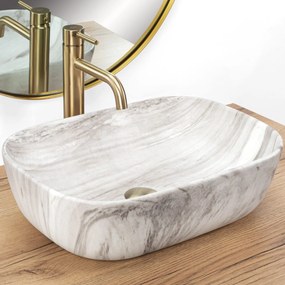 Rea Belinda Ash, umyvadlo na desku 460x330x135 cm, imitace kamene matná, REA-U3324
