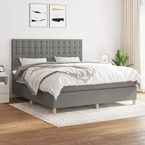 Box spring postel s matrací tmavě šedá 160x200 cm textil 3142666