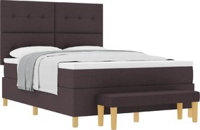 Postel s boxspringem s čelo Tmavě hnědá 200 x 140 cm textil 3344306