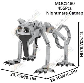 Poppy Playtime Smiling Critters stavebnice Catnap, Huggy Wuggy Barva: Nightmare Catnap (455 ks)