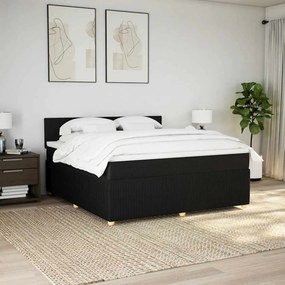 Box spring postel s matrací černá 180x200 cm textil 3287530