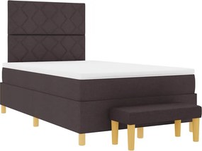 Postel s boxspringem s čelo Tmavě hnědá 200 x 120 cm textil 3344369