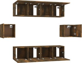 6dílný set TV skříněk kouřový dub kompozitní dřevo 3120266