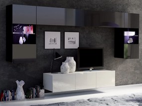 GAB Obývací stěna LORONA 2, Bílá/Černá 300 cm