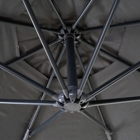 Slunečník Acerra Ø 3m polyester/ocel - šedý bez stojanu
