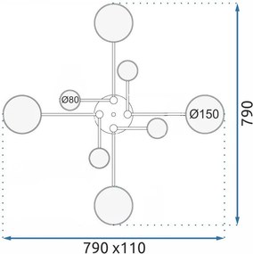 Toolight Toolight, LED stropní svítidlo s dálkovým ovládáním APP528-8C, šedá, OSW-08470