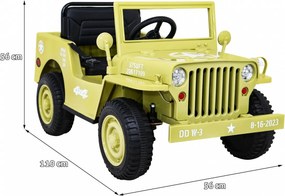 Ramiz Retro vojenské auto pro děti béžové + pohon 4x4