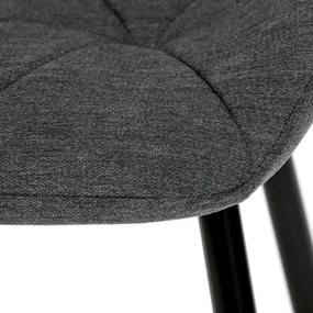 AUTRONIC Židle jídelní, šedá látka, černé kovové nohy
