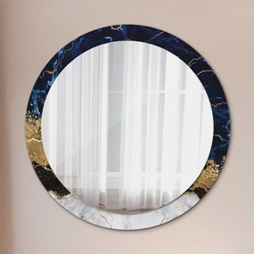 Kulaté dekorativní zrcadlo na zeď Modrý mramor fi 90 cm
