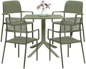 Nardi Zelený plastový zahradní stůl Clip 70 x 70 cm