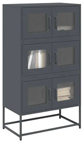 Skříň highboard antracitová 68x39x123 cm ocel