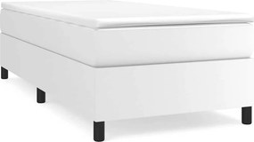 Rám postele s boxspringem bílý 90 x 190 cm umělá kůže 3121018