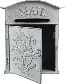 Světle šedá retro poštovní schránka Mail - 26*10*31 cm