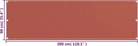 Balkonová zástěna terakota 90 x 300 cm HDPE 310948