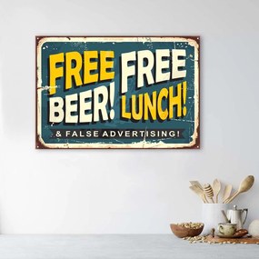 Gario Obraz na plátně Cedule pivo zdarma Rozměry: 60 x 40 cm