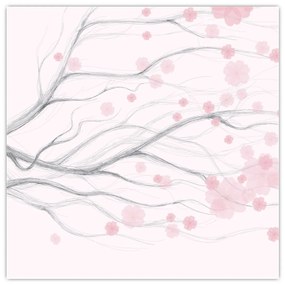 Obraz - Růžové květy (30x30 cm)